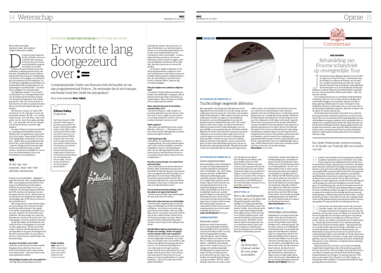 Guido van Rossum in NRC – Peter Adams Photography Blog